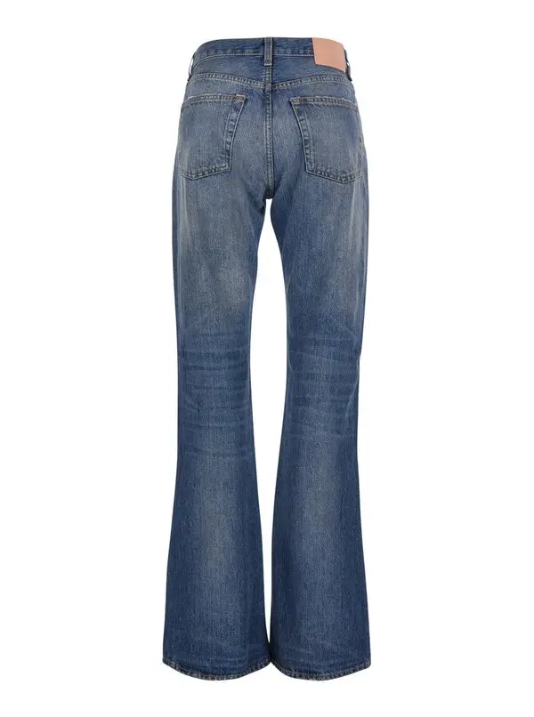 Acne Studios Blue Jeans With Flared Leg And Logo Patch On The Back In Denim For - Multicolor