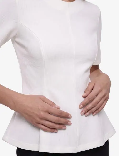 Koton Slim Fit Crew Neck Short Sleeve Peplum Top