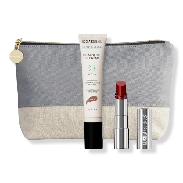 MDSOLARSCIENCES Balm Squad Spf Bb Creme & Lip Balm Set With Bag - Dark/ruby