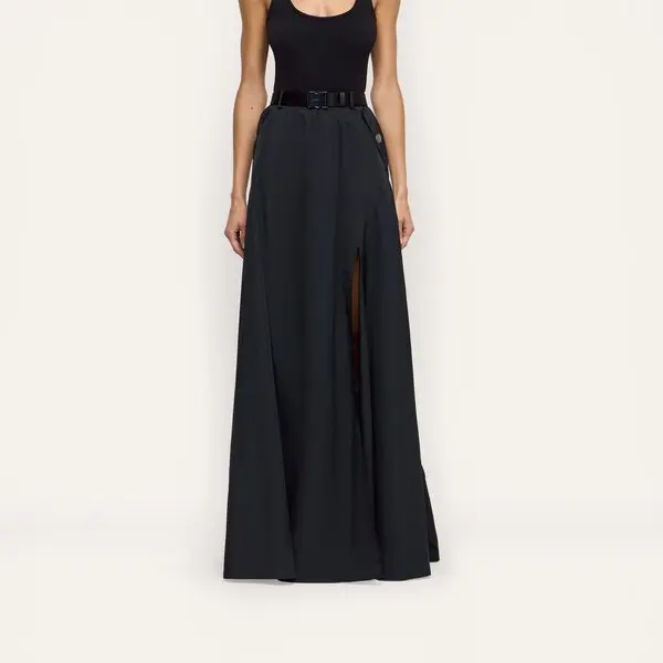 L'Agence Sylas Nylon Skirt - Black