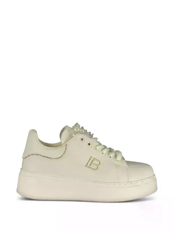 LAURA BIAGIOTTI Faux-pearl Embellished Sneakers - Neutrals