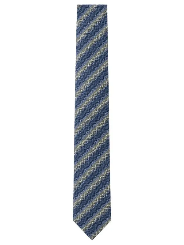 Missoni Silk Tie With Zig-zag Pattern - Blue
