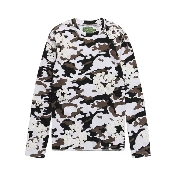 DENIM TEARS Cotton Wreath Thermal Long-sleeve Snow 'camo