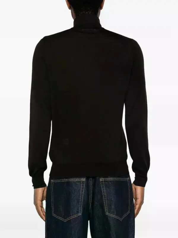 GRAN SASSO Quarter-zip Knitted Long-sleeve Polo Shirt