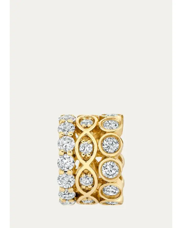 SYDNEY EVAN 14k Yellow Gold Diamond Trio Chain Ring - Multi
