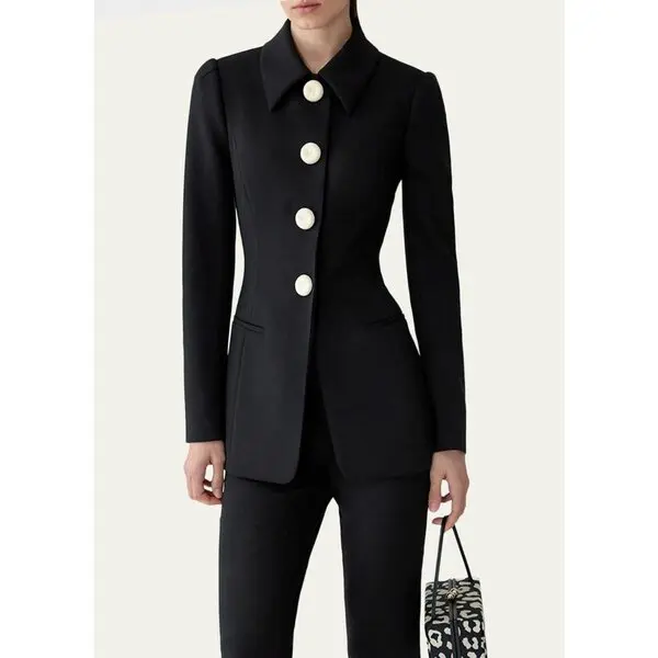 Carolina Herrera Long-sleeve Stretch Wool Jacket