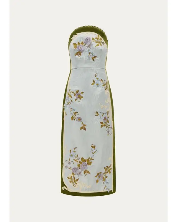 ALEMAIS Odessa Floral Linen-cotton Blend Midi Dress - Multi