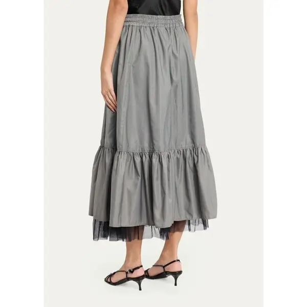 Cinq À Sept Arianne Tiered Drawstring Midi Skirt