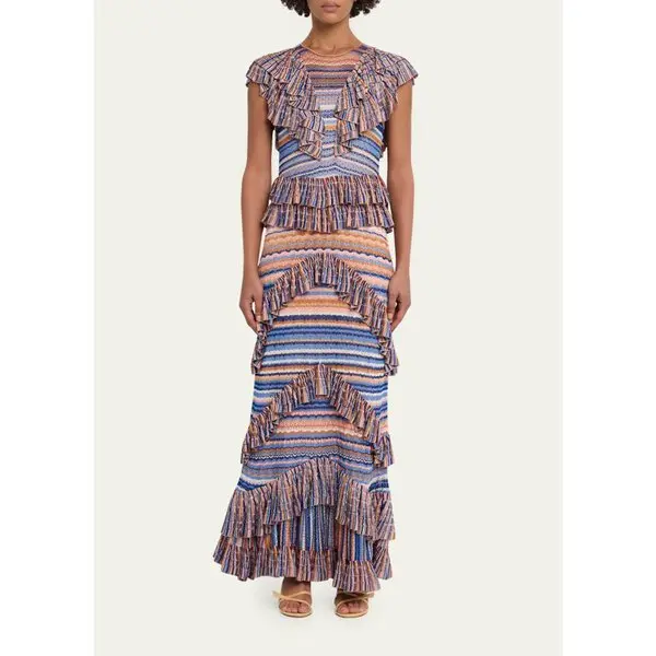 Ulla Johnson Raina Ruffled Knit Maxi Dress