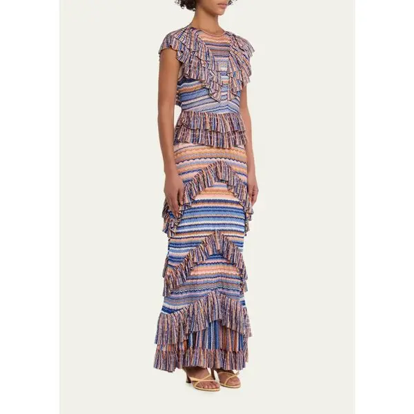 Ulla Johnson Raina Ruffled Knit Maxi Dress