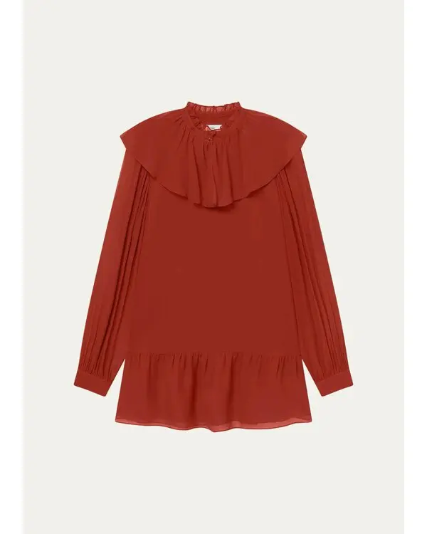 FRAME The Silk Soiree Mini Dress - Paprika