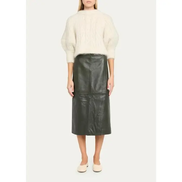 RÙADH Chalmers Cable Knit Puff-sleeve Sweater