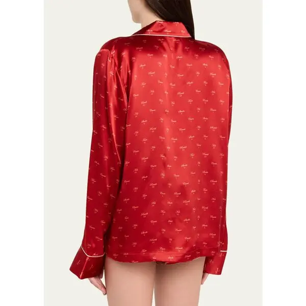 Kiki De Montparnasse Kiss-print Silk Lounge Nightshirt