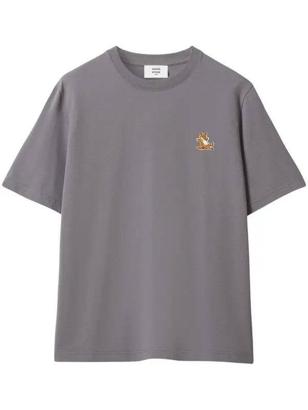 Maison Kitsuné Organic Cotton Logo T-shirt For - Grey