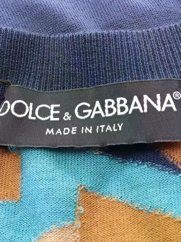 Dolce & Gabbana 2020s Geometric-print Sweater - Blue
