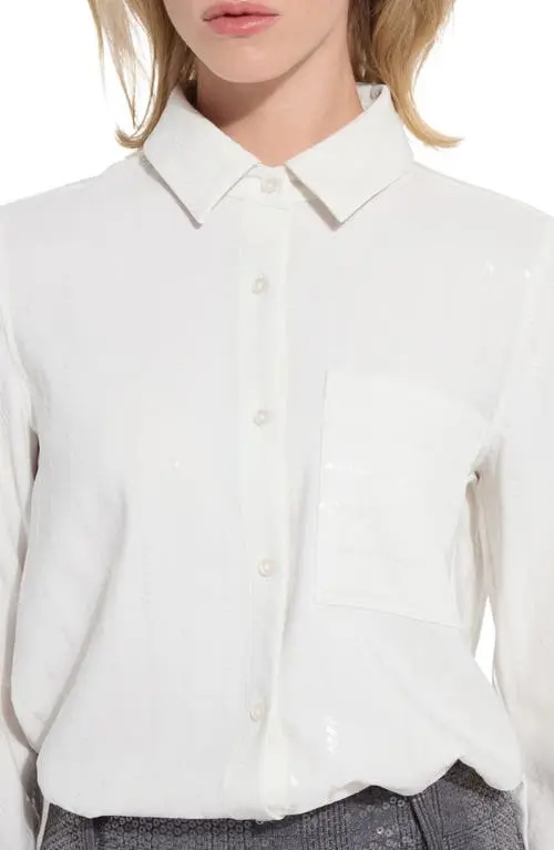 Lyssé Tatiana Sequin Striped Shirt - Quartz