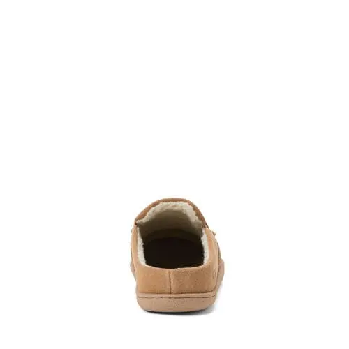 Clarks Genuine Cow Suede Moc Toe Clog With Elastic Twin Gore Slippers - Cinnamon
