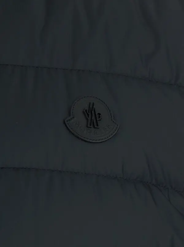 Moncler Treompan' Black Sleeveless Down Jacket With High Collar And Logo Patch On The Chest In Tech Fabric For - Multicolor