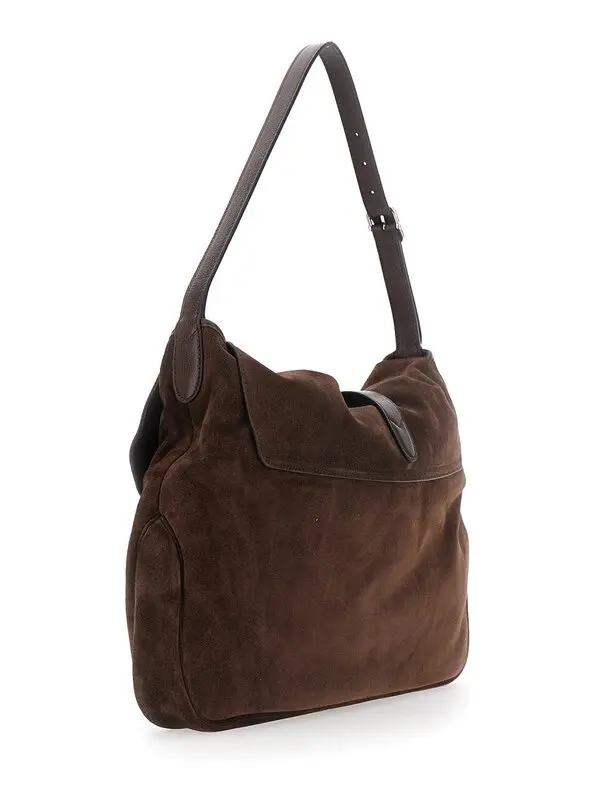 Gucci Jackey Flap' Shoulder Bag With Adjustable Shoulder Strap And Piston Closure In Suede For