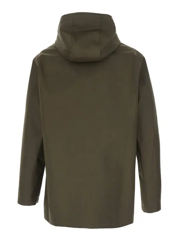Fendi Green Jacket With Drawstring Hood In Cotton For