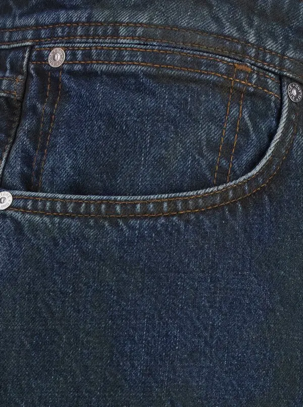 Stone Island Blue Loose Jeans With Five-pocket Design And Logo Patch On The Back In Denim For - Multicolor