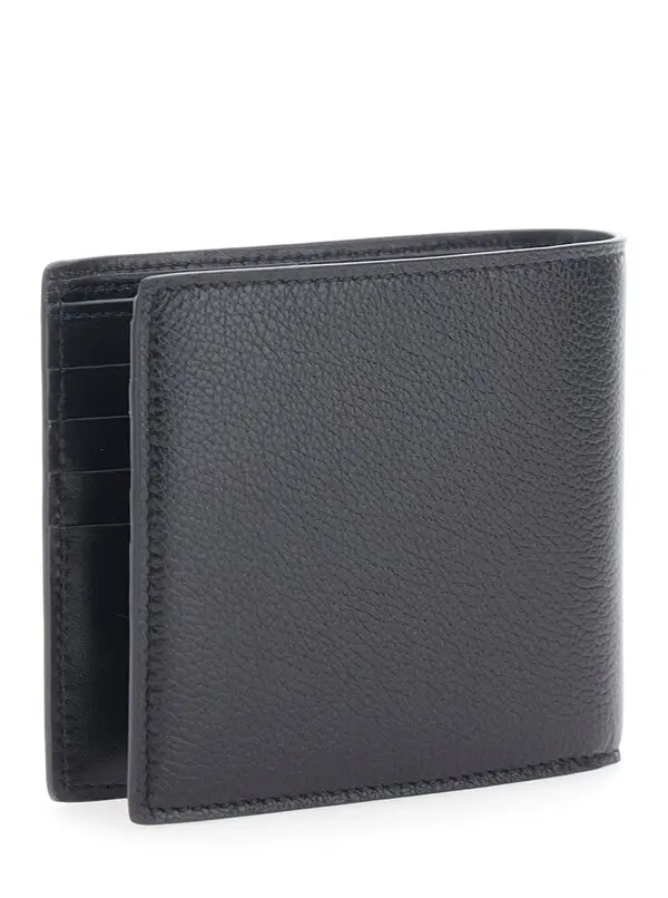 Fendi Bi-fold Wallet With Ff Logo Plaque In Leather