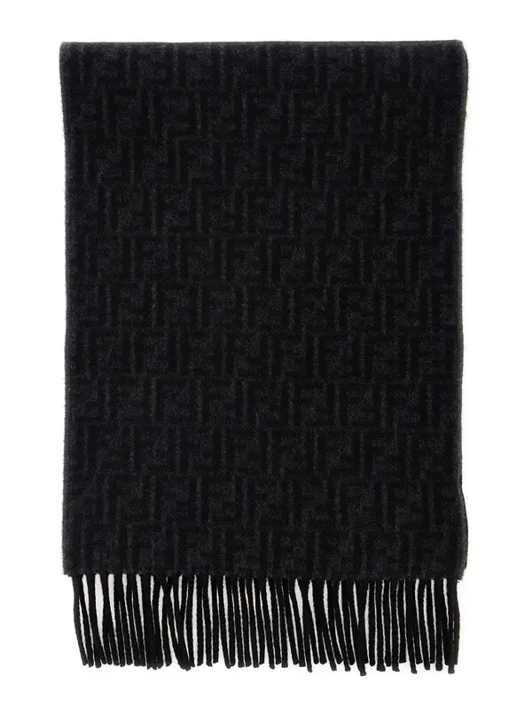 Fendi Ff Wool Con Frange - Multicolor