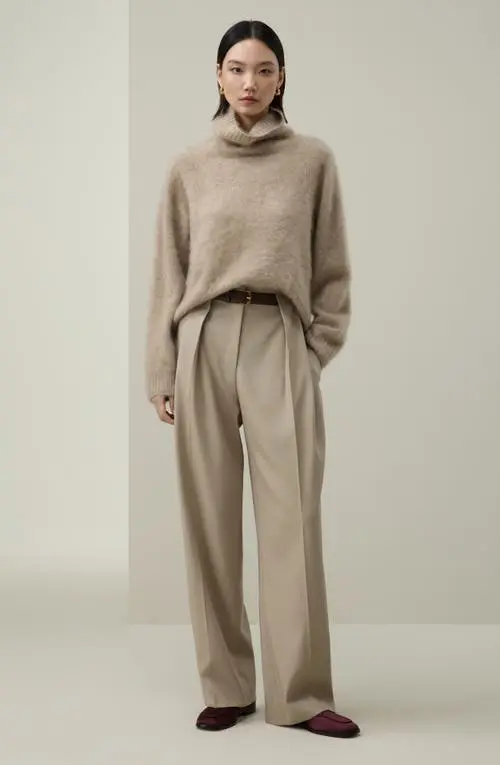 Lilysilk Brushed Cashmere Turtleneck Sweater