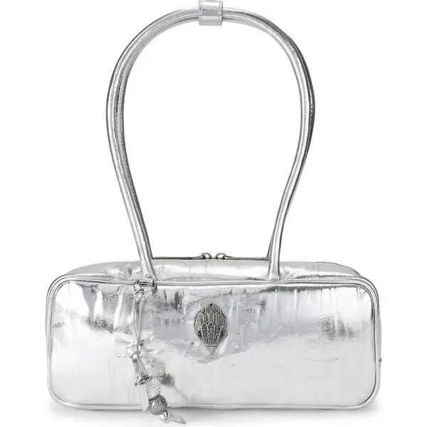 Kurt Geiger Small Celia Leather Duffle Bag - Silver