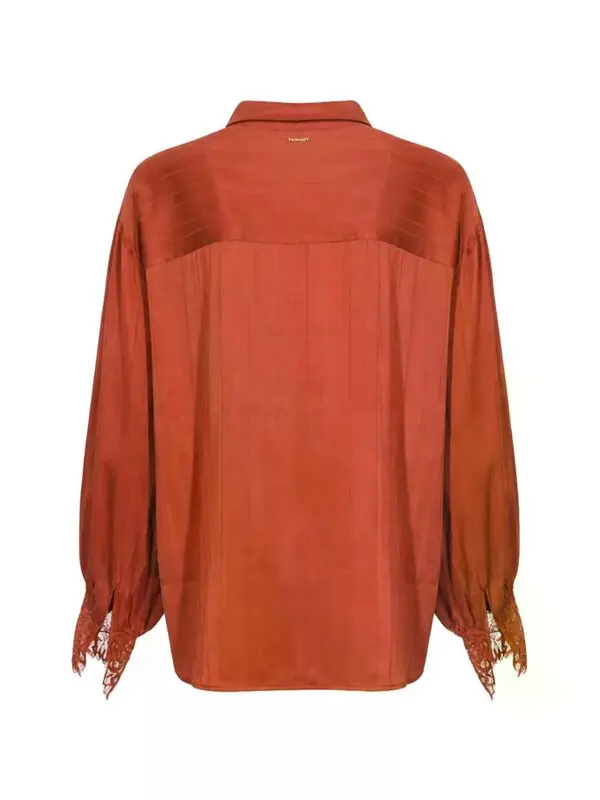 TWINSET Lace-trimmed Pinstriped Shirt