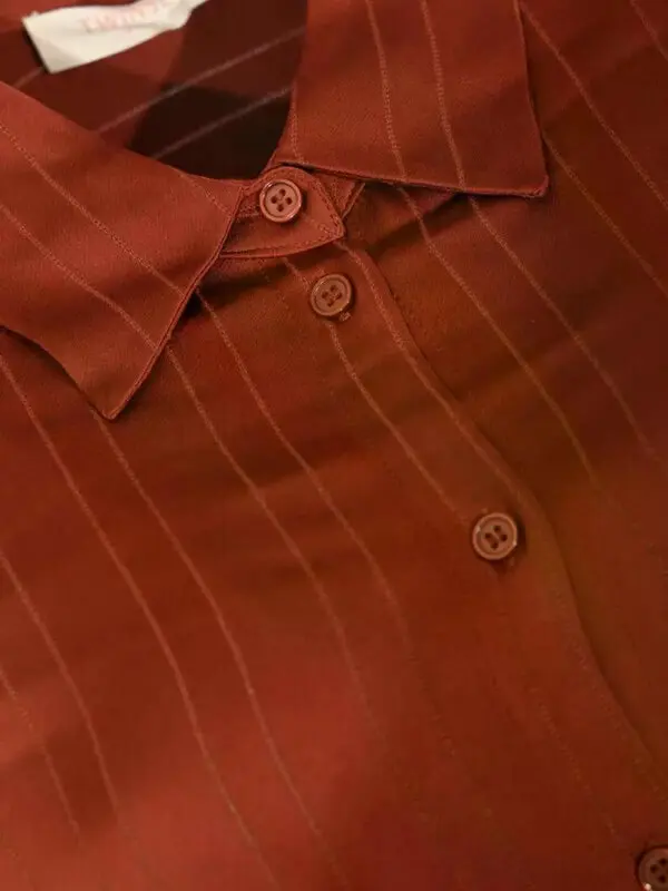 TWINSET Lace-trimmed Pinstriped Shirt