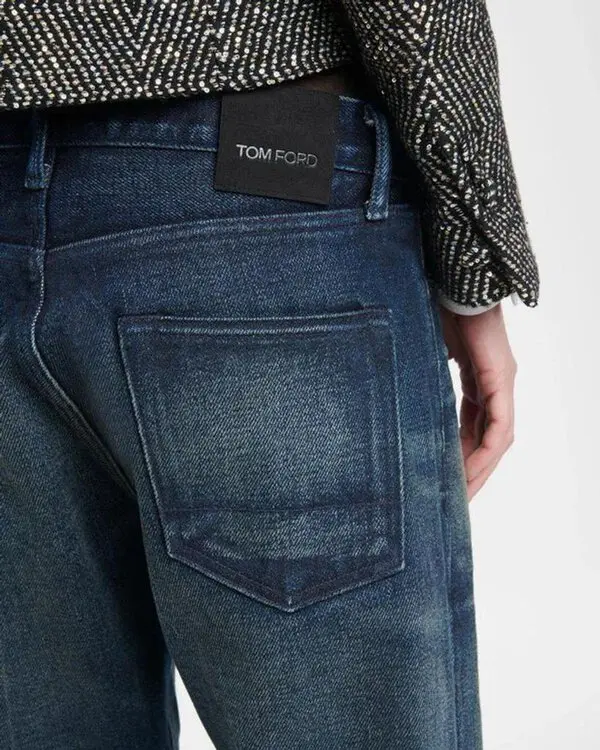 TOM FORD Low-waist Stonewashed Denim Straight-leg Boyfriend Pants - Midnight