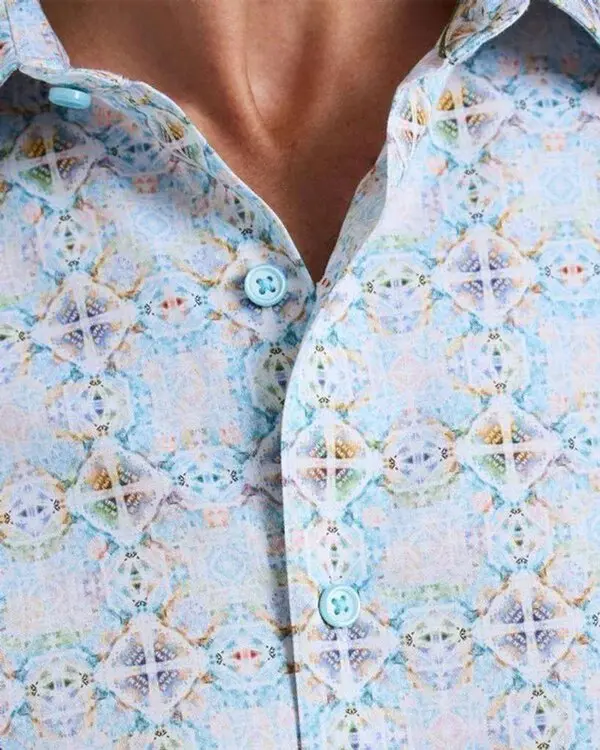 Robert Graham Runnymede Geometric Stretch-cotton Shirt - Multi