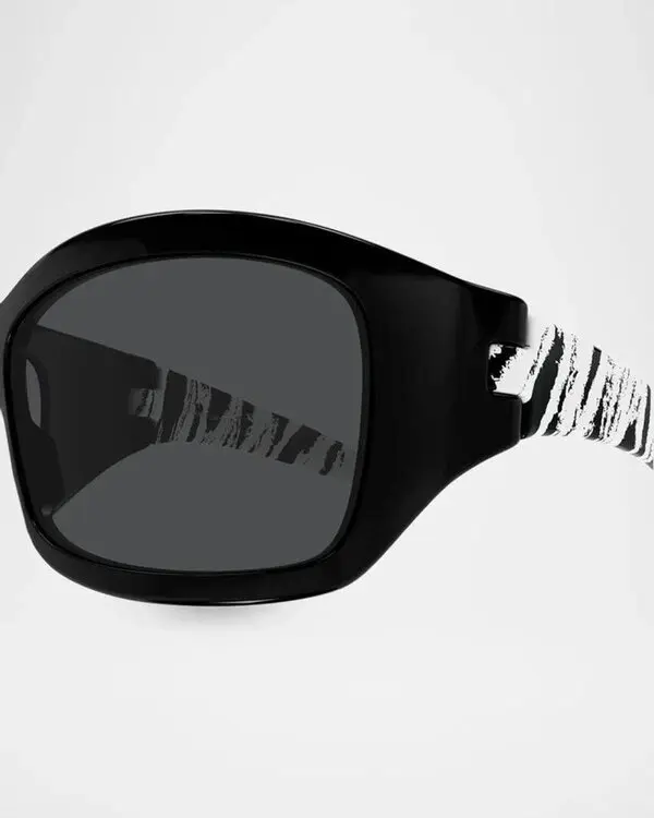 Bottega Veneta Intrecciato 74mm Oversized Square Sunglasses - Black