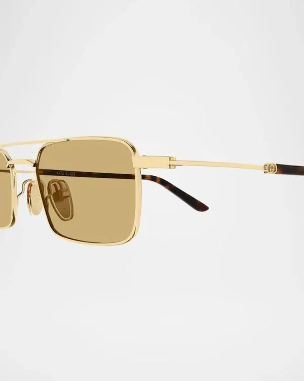 Gucci Apos;s Gg2258s Mid Logo Rectangular Metal & Recycled Acetate Sunglasses