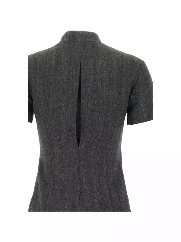 Coperni Herringbone-pattern Asymmetrical-closure Mini Dress