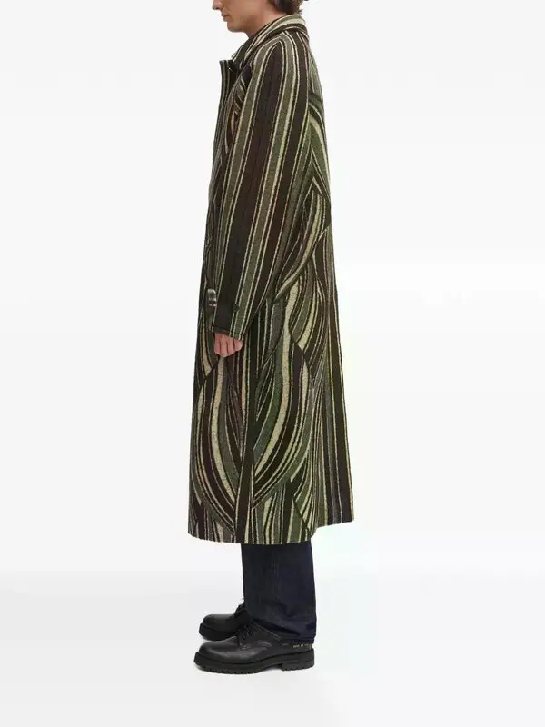 Kenzo Striped Logo-patch Coat