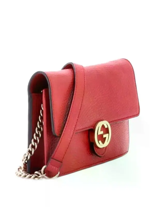 Gucci Interlocking Wallet On Chain Leather Crossbody Bag