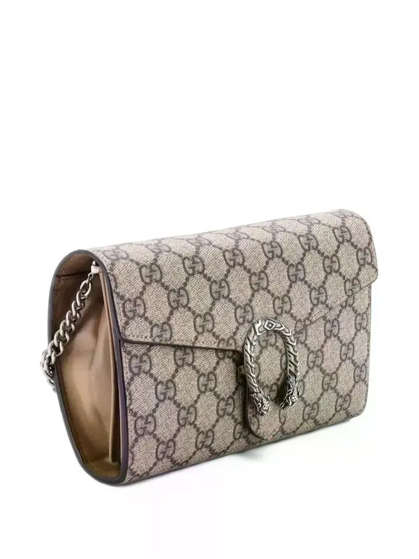 Gucci Dionysus Chain Wallet Gg Coated Canvas Small Crossbody Bag - Brown