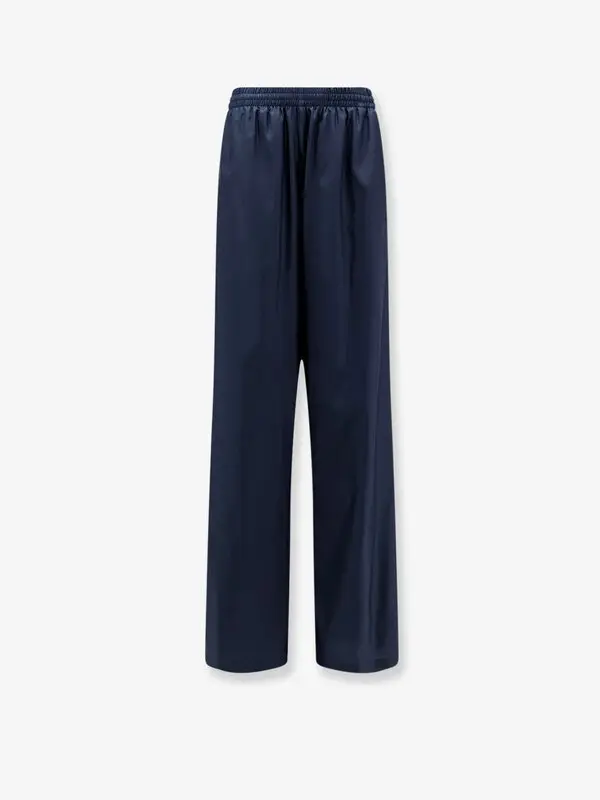 Gucci Technical Silk Poplin Trousers With Web Ribbon - Blue
