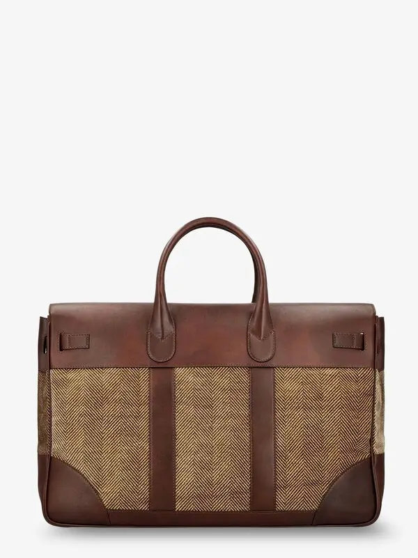 Brunello Cucinelli Country Leather Bag With Chevron Pattern