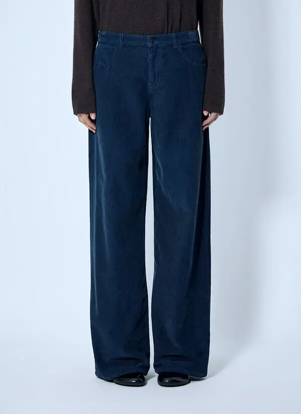 THE ROW Eglitta Straight Fit Pants - Blue