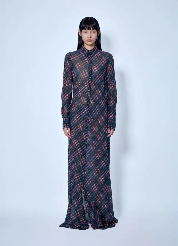 Dries Van Noten Fitted Floor-length Shirt Dress - Multicolor