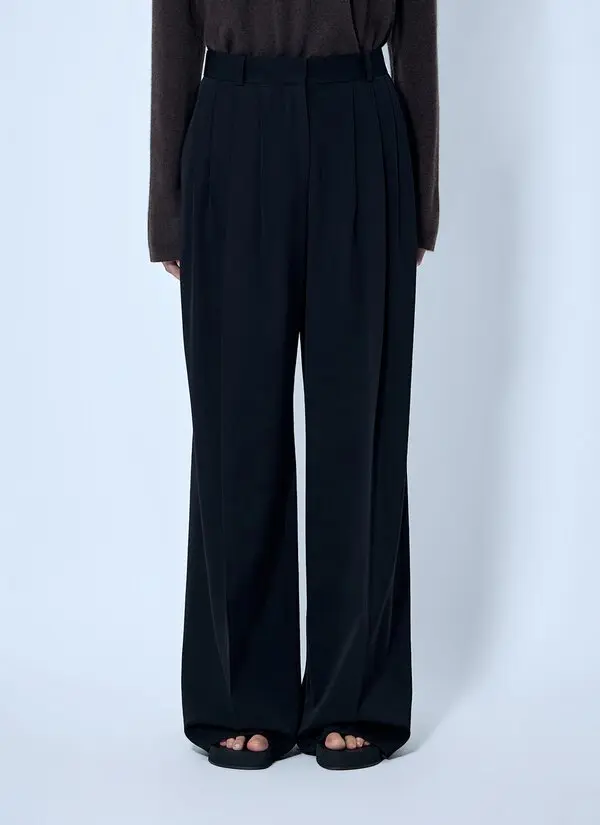 THE ROW Daniela Wool Pants - Black