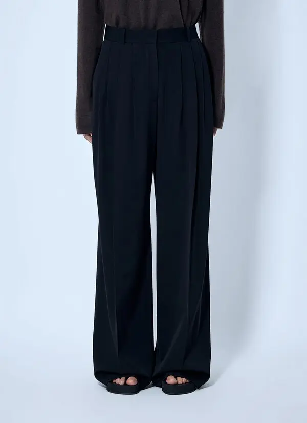 THE ROW Daniela Wool Pants - Black
