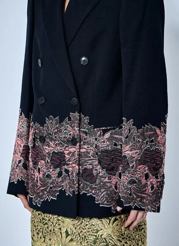 Dries Van Noten Embroidered Double-breasted Blazer