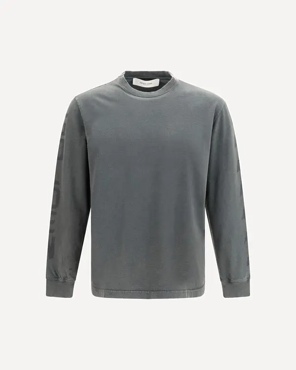 GOLDEN GOOSE Long-sleeved Cotton T-shirt Ale - Grey