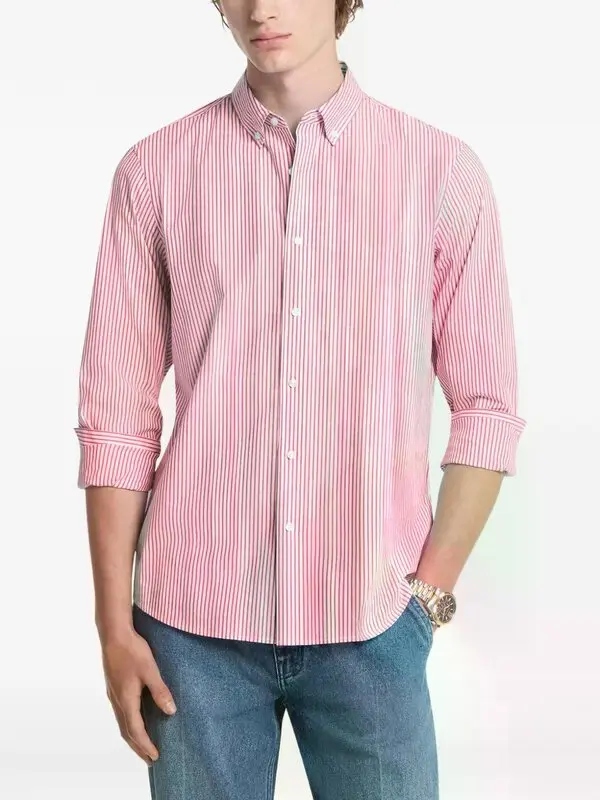 Michael Kors Striped Stretch Cotton Shirt - Red