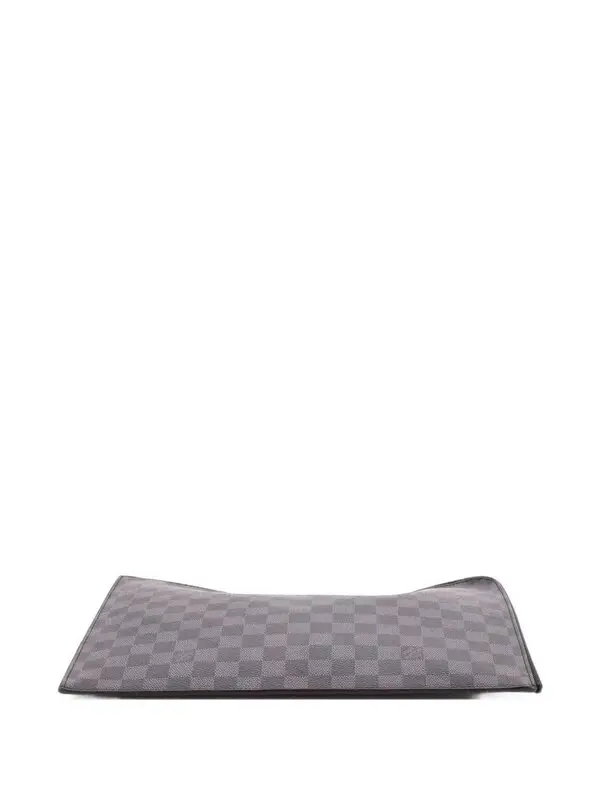 LOUIS VUITTON Zip Around Pochette Jour Damier Graphite Gm Clutch Bag