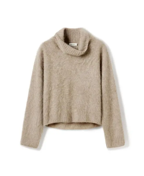 Lilysilk Brushed Cashmere Turtleneck Sweater
